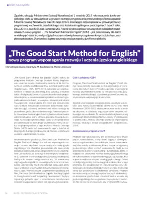 „The Good Start Method for English” nowy program wspomagania rozwoju i ...