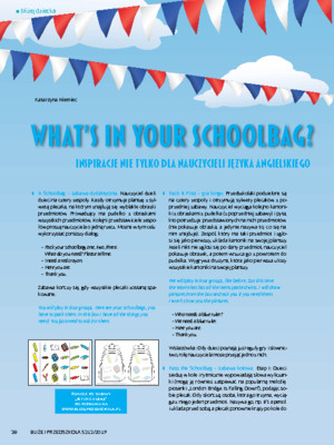 WHAT’S IN YOUR SCHOOLBAG? - Język obcy w przedszkolu - BLIŻEJ PRZEDSZKOLA