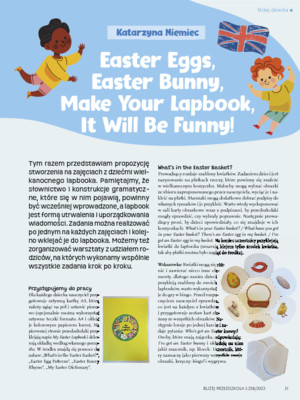 Easter Eggs, Easter Bunny, Make Your Lapbook, It Will Be Funny! - Miesięcznik - BLIŻEJ PRZEDSZKOLA